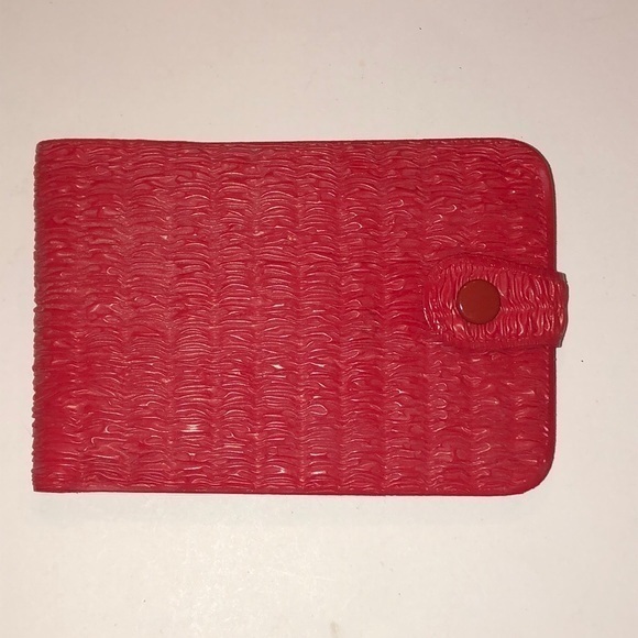 Vintage | Bags | Vintage Red Plastic Ruched Ruffle Retro Wallet | Poshmark